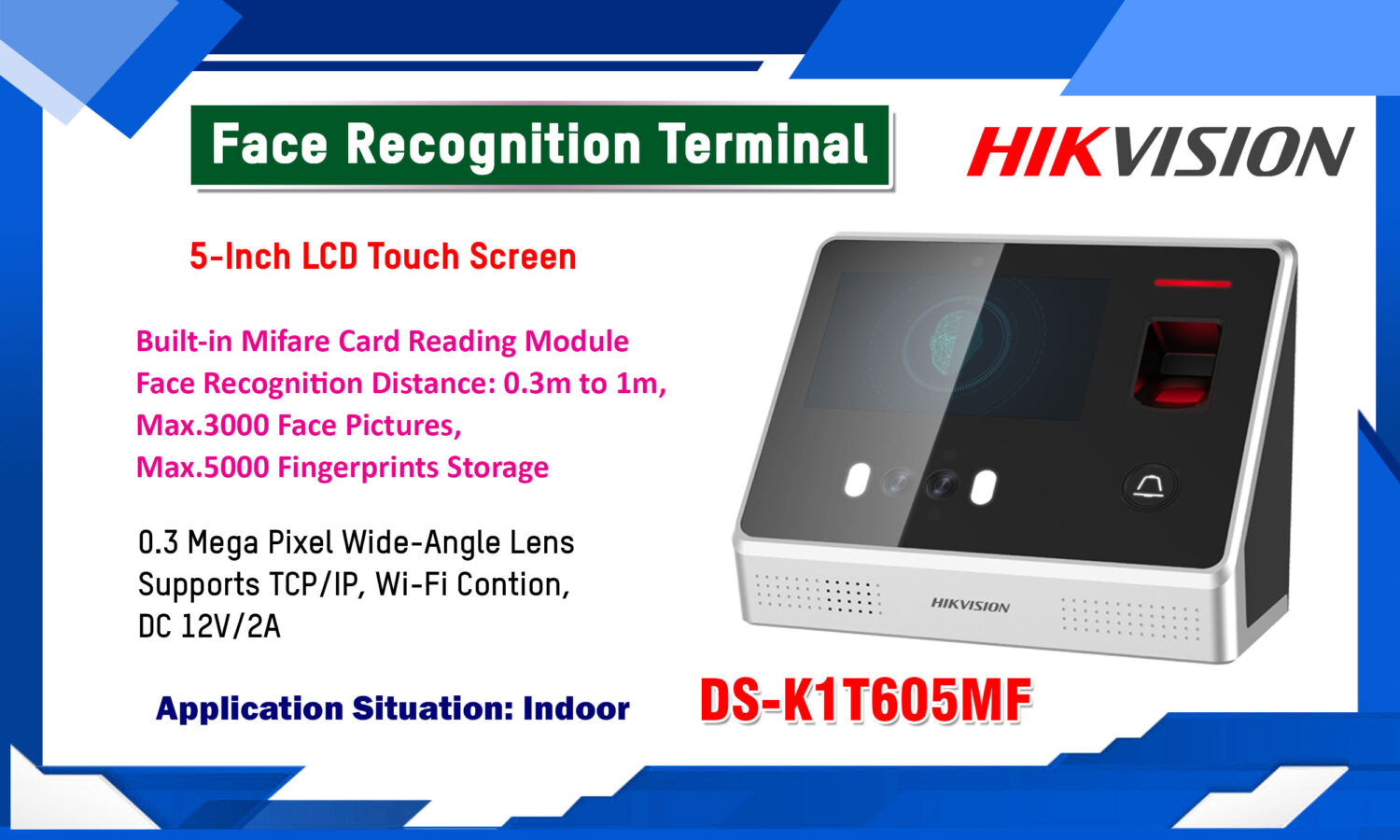 DS-K1T8003MF - Hikvision Standalone Access Control Terminal in Lanka DS-K1T8003MF - Hikvision Standalone Access Control Terminal in Lanka